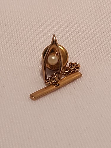 Vintage Gold Tone Swank Wishbone With Faux Pearl Tie Tack Lapel Pin | eBay
