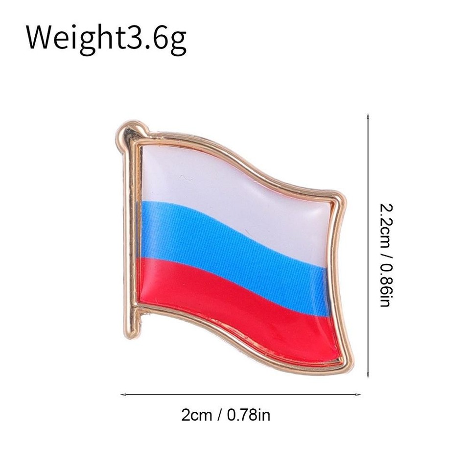 RUSSIA FLAG PIN - Official RUSSIAN Nati onal Shiny Waving Flag Enamel ...