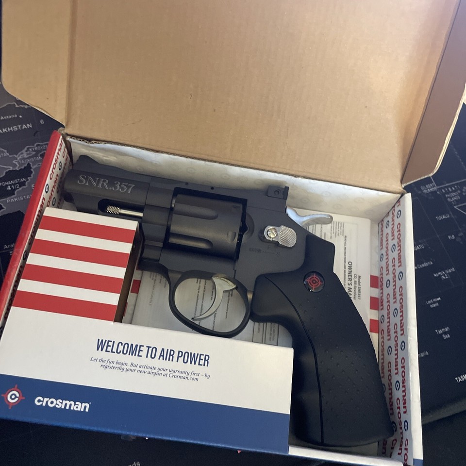 Crosman CO2 Double Action Full Metal Revolver Air Pistol BB & Pellet ...