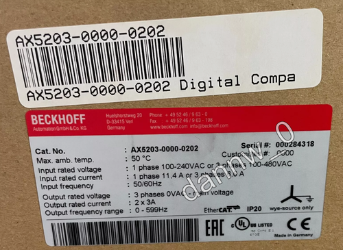1PC New BECKHOFF AX5203-0000-0202 Servo Drive | eBay