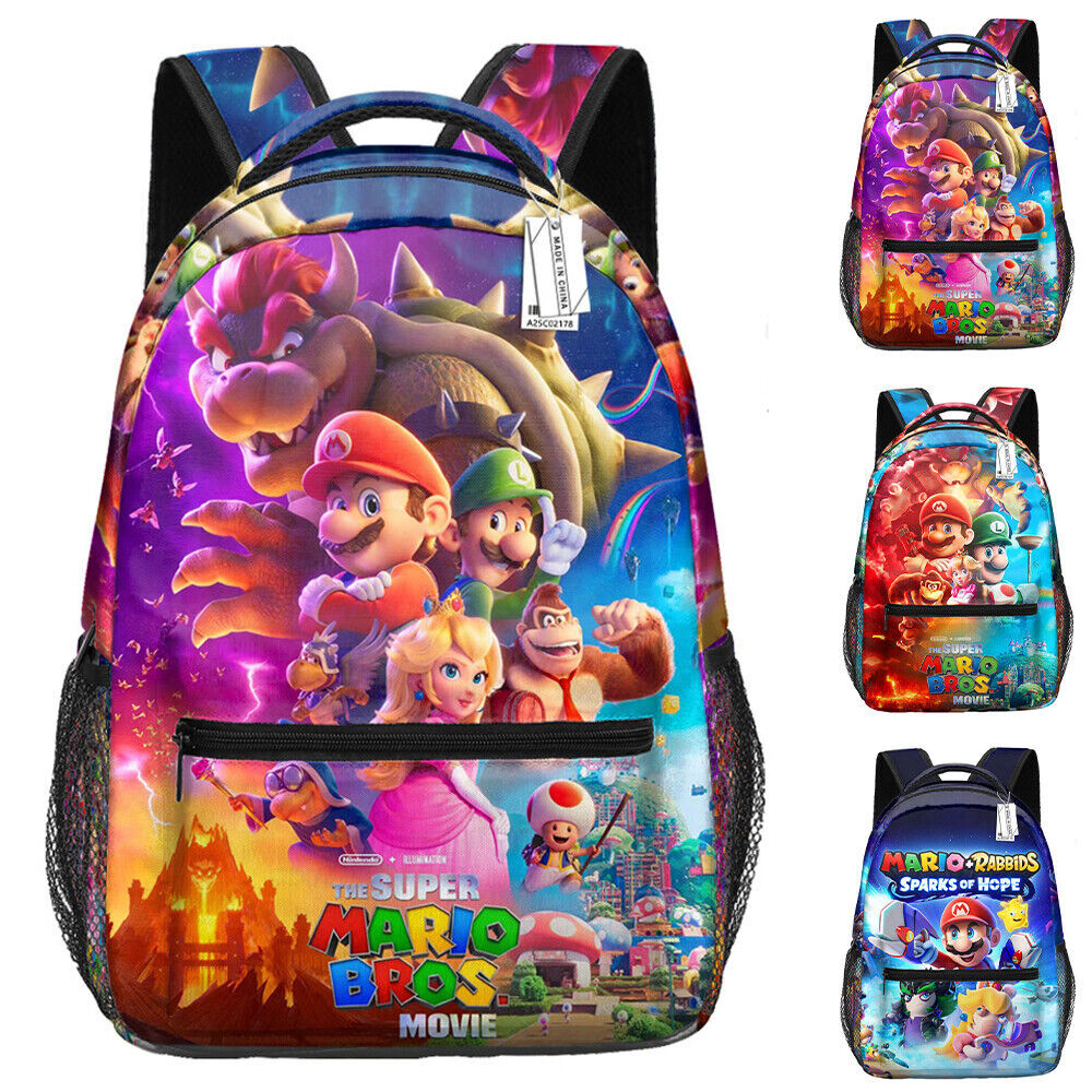 Kids Backpack Super Mario Printed 3D School Bags Travel Rucksack for ...