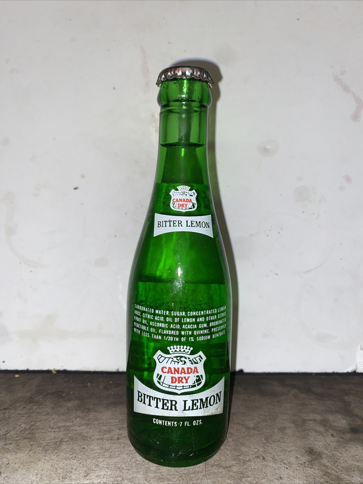 Full 7 Oz. Canada Dry Bitter Lemon Soda Bottle | eBay