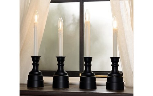 Bethlehem Lights (4) Premium Cordless Window Candles Black Holiday Home ...