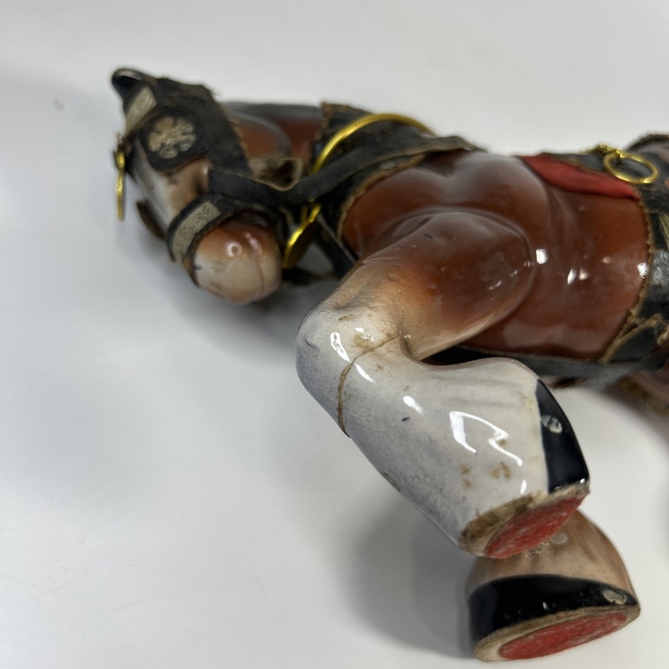 Vintage Ceramic Shire Horse Figurine with Harness and Chains | eBay