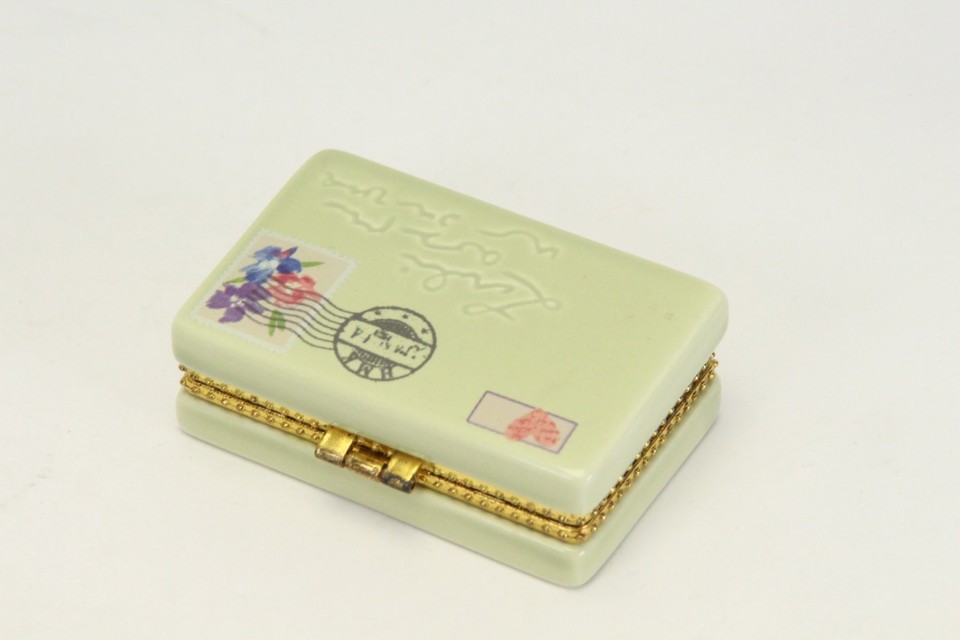 Hallmark Signature Love Letter Envelope Porcelain Hinged Trinket Box 2 ...