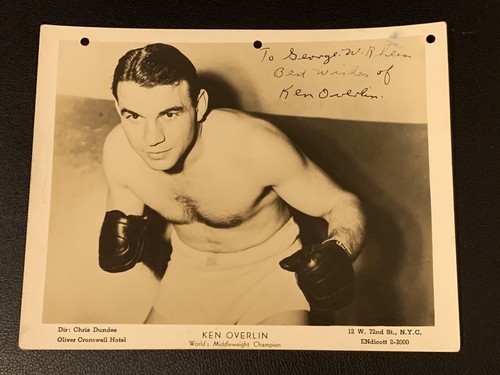 Ken Overlin Signed Vintage Boxing Photo JSA COA Rare Autograph D.1969 Champion | eBay