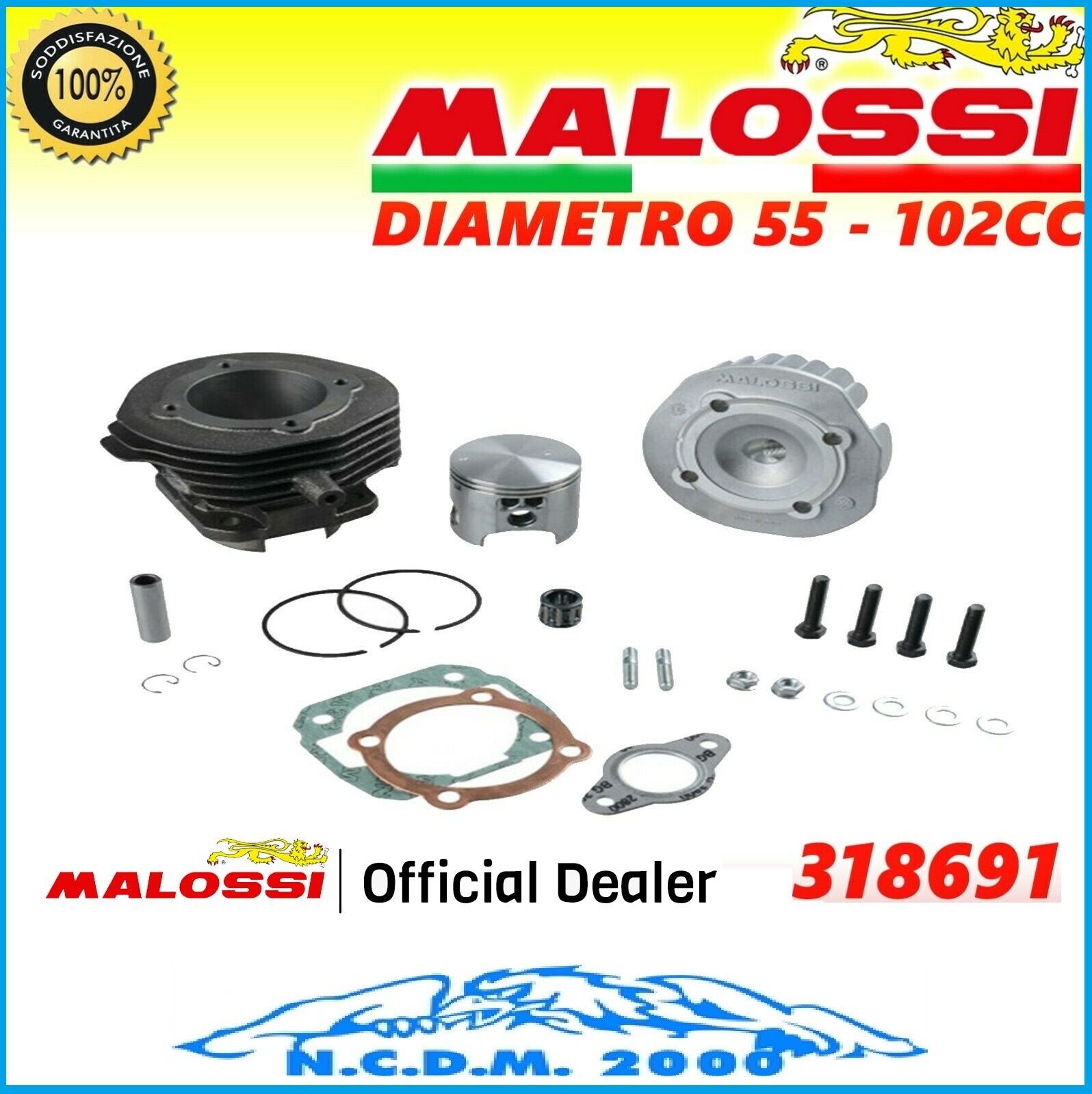 Set Thermal Unit Cylinder 55 MALOSSI Modification 102CC Vespa 50 ...