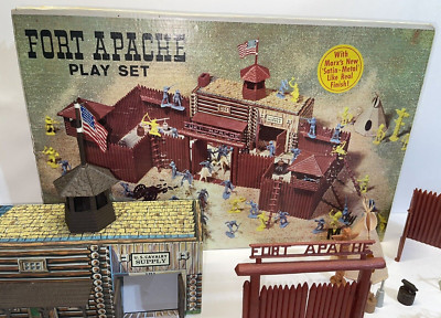 Marx Toys #3681 Fort Apache Play Set Horses Figures Fort & More | eBay