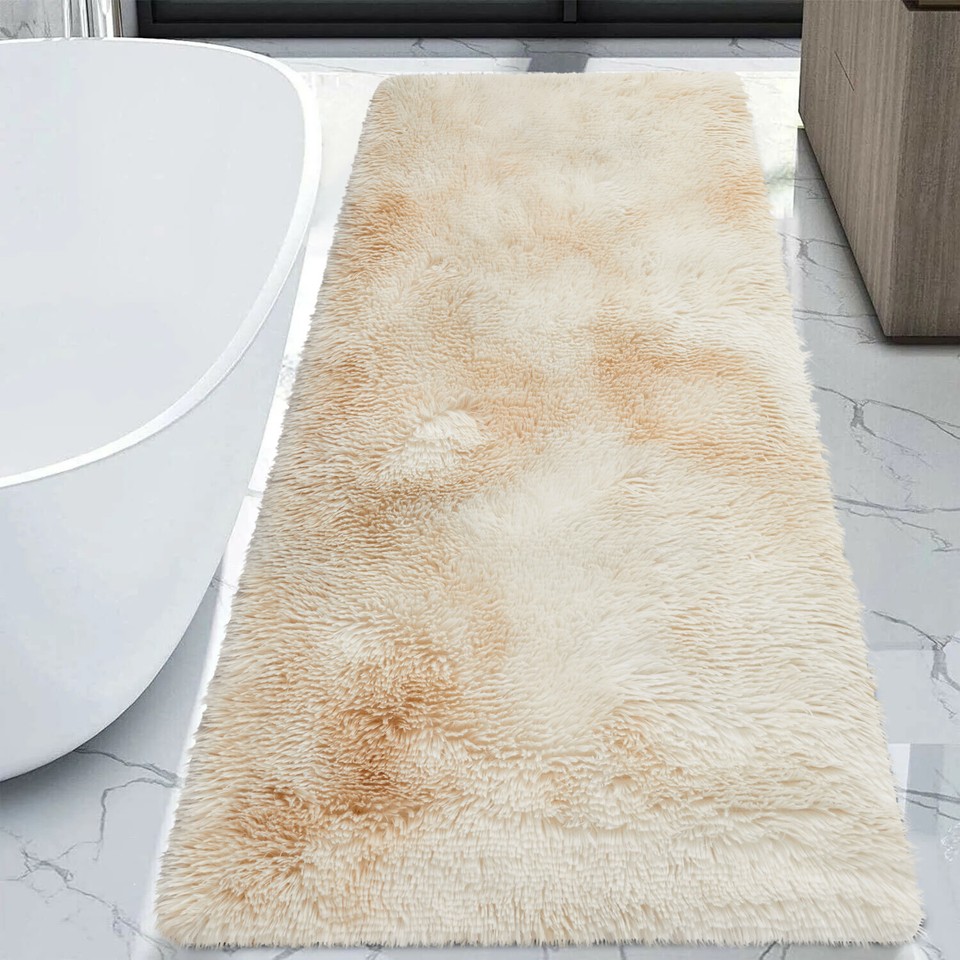 Extra Long Non Slip Shaggy Bath Mat Bathroom Rugs Super Soft Washable ...