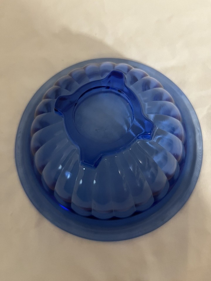 Hazel-Atlas Pillar Optic Ribbed Ritz Blue Small Glass Mixing Bowl | eBay