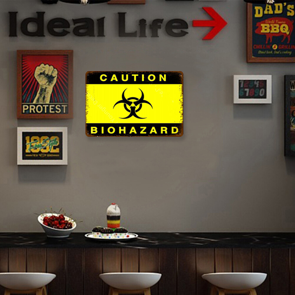 Warning Signs Vintage Iron Picture Rectangular Metal Plate Tin Sign ...