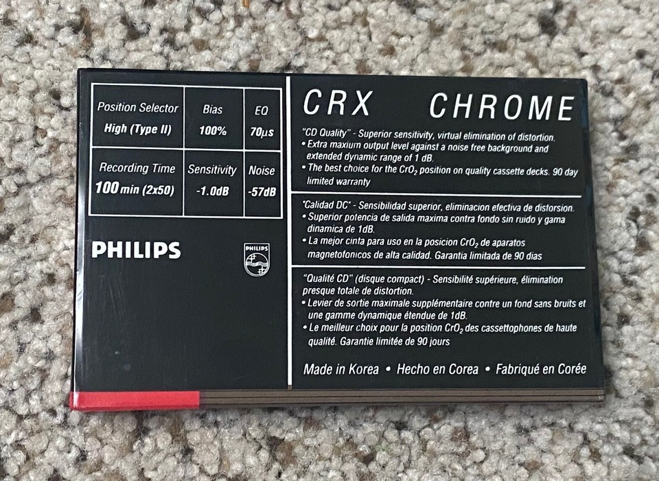 Lot of 2 PHILIPS CRX 100 minute Vintage Blank Audio Cassette High Bias ...