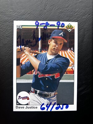 Dave Justice 1990 Upper Deck Autographed Rookie Card #711 - Rare - READ ...