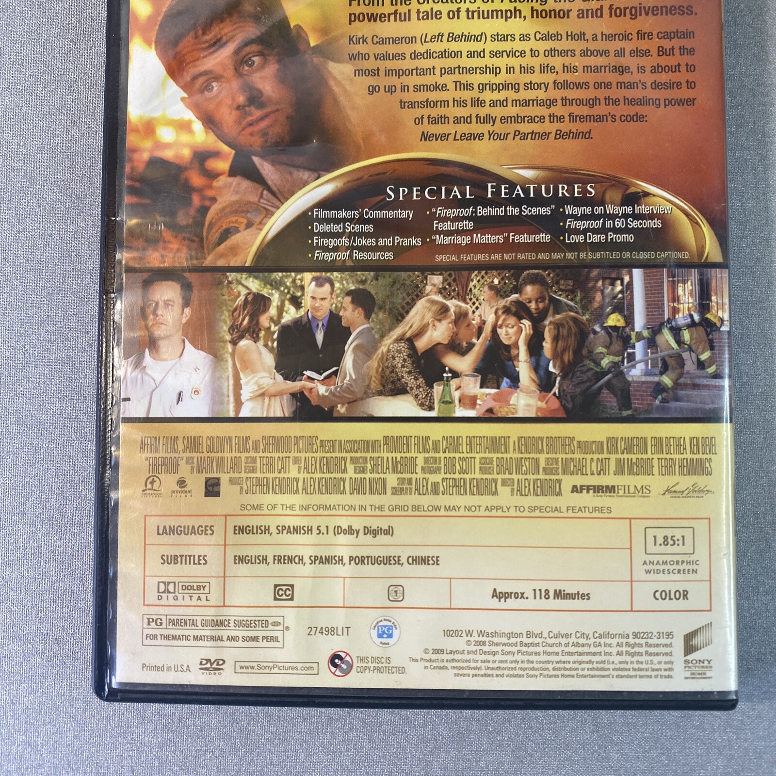 Fireproof (DVD, 2008) Faith Based Drama Inspirational Kirk Cameron Erin ...