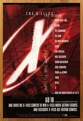 1998 The X-Files Album Vintage Print Ad/Poster CD LP Soundtrack Promo ...