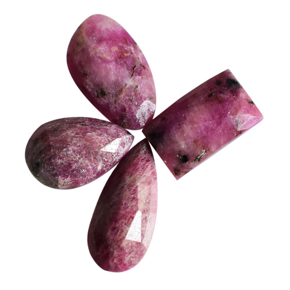 Genuine Tanzanian Ruby Mix Shape 4 Pieces Lot Jewelry Making Loose ...