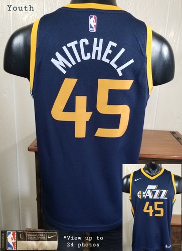 Utah Jazz Swingman Donovan Mitchell 45 Basketball Nike Jersey Blue ...