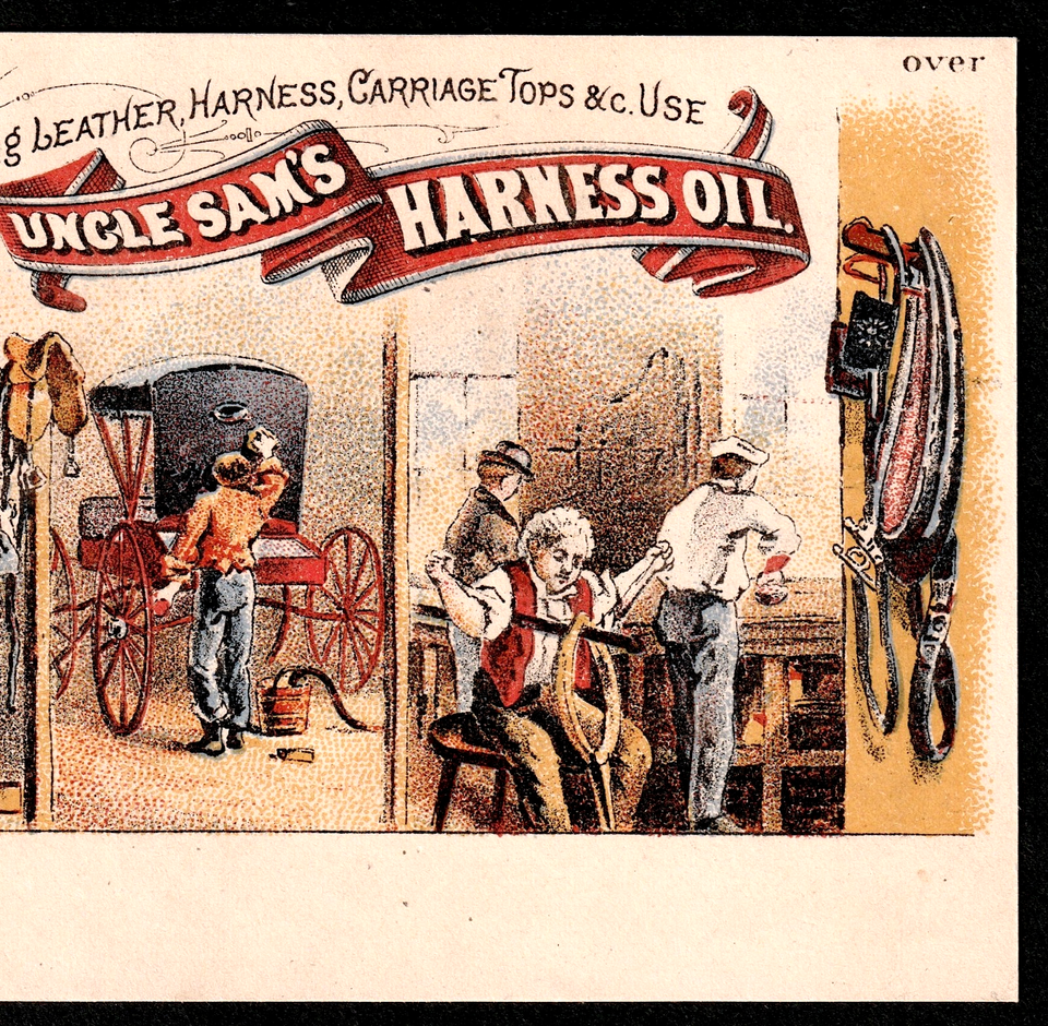 Uncle Sam Harness Oil Can Leather Workers Horse Livery Victorian Trade ...