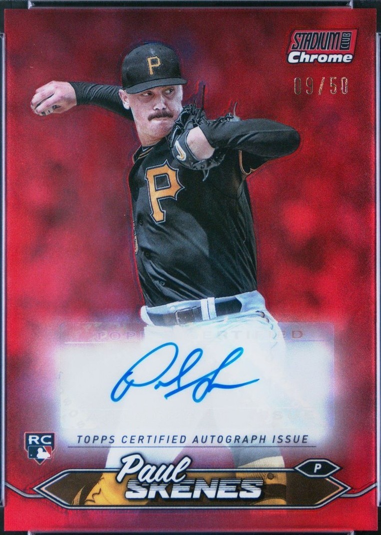 2024 Topps Stadium Club - Chrome Autographs Paul Skenes #SCCA-SKE Red ...