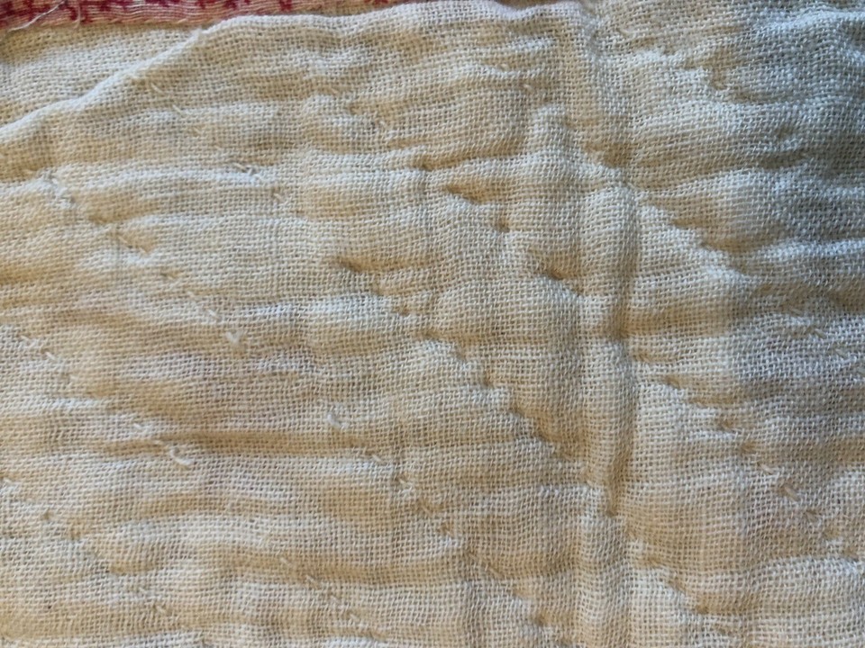 Antique Cutter Quilt Hand Stitched WORN Damaged Vintage Feed Sack ...