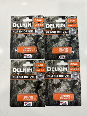 Delkin 32GB Flash Thumb Drive USB 3.0 Quantity 4 | eBay