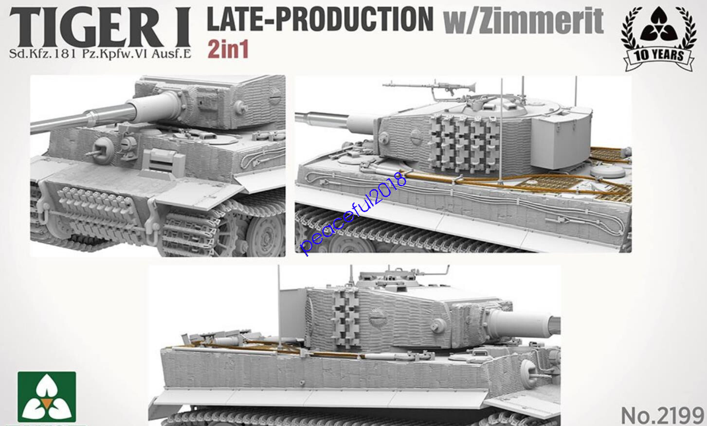 TAKOM 2199 1/35 Scale Tiger I Late Production w/Zimmerit Plastic model Model Kit | eBay