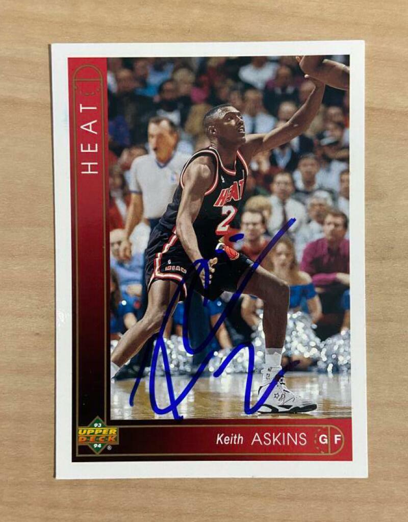 KEITH ASKINS MIAMI HEAT SIGNED AUTOGRAPHED 93-94 UPPER DECK CARD #25 W ...