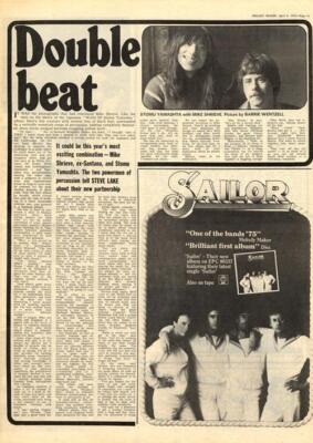 Stomu Yamashta Mike Shrieve Santana Double Beat MM5 Interview 1975 | eBay