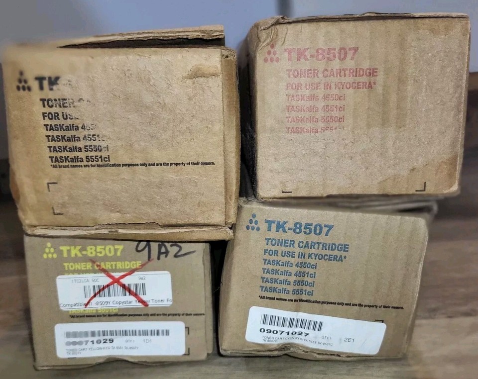 Kyocera TK-8507 Set of 4 Colors KCMY Toners TaskAlfa 4550ci 4551ci ...