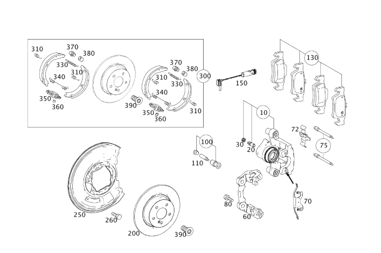 Mercedes Rear Brake Disc Rotors Set Of 2 For 2010-2018 C63,CLS63,E63 ...