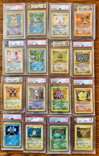 Pokemon Base Set SHADOWLESS Complete holos 1-16 BGS/PSA 8 Charizard NM ...