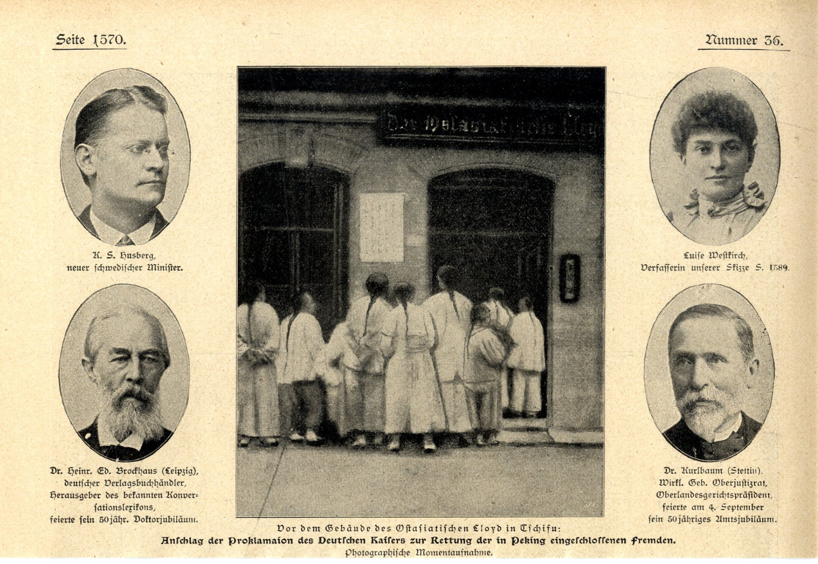 China Tschifu Proklamation des Deutschen Kaisers zur Rettung der in ...