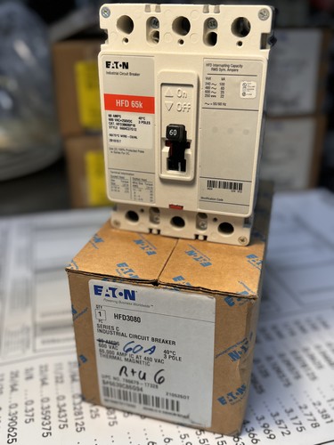 EATON HFD3060BP10 60A 600V 3P HFD 65K INDUSTRIAL CIRCUIT BREAKER | eBay