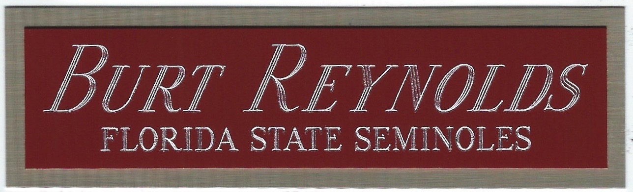 BURT REYNOLDS FSU NAMEPLATE AUTOGRAPHED Signed FOOTBALL-HELMET-JERSEY ...
