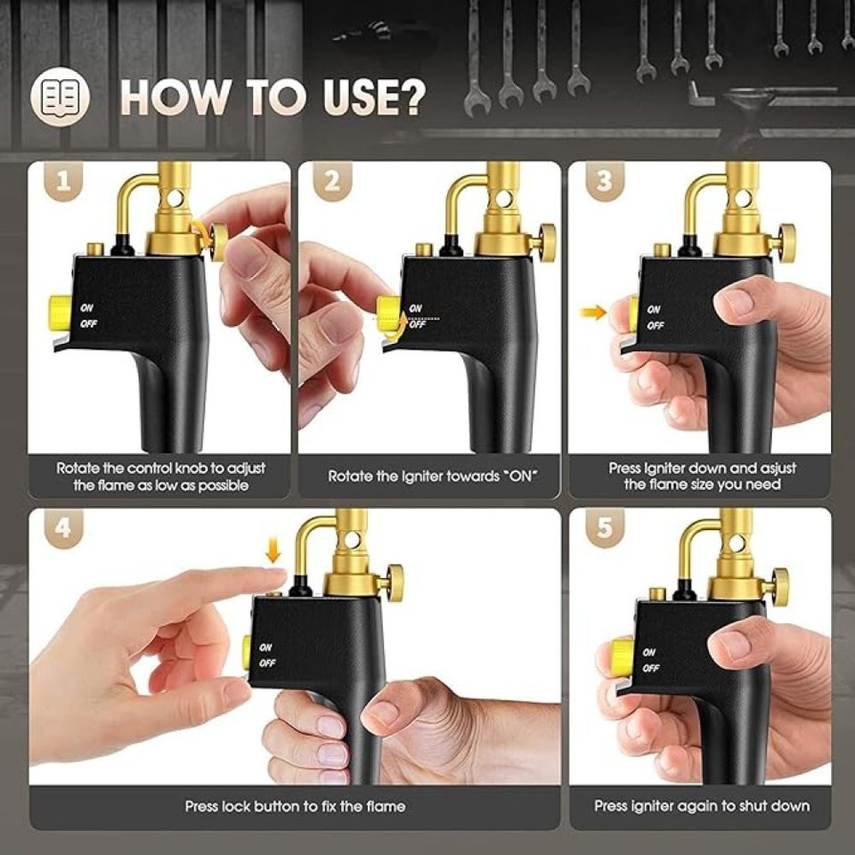 Propane Gas Solderding Brazing Plumbers Tool Gas Torch Mapp Blow Torch ...