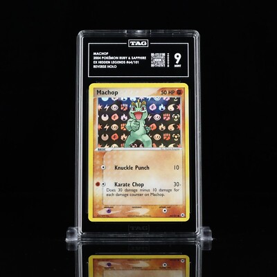 TAG Pokemon 9 Mint Machop Reverse Holo 64/101 Hidden Legends | eBay