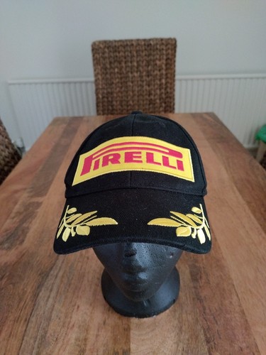 Pirelli Baseball Cap Mens Black Yellow Embroidered Logo Brand New ...