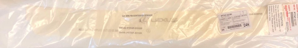 2007 Lexus Es 350 Front Bumper PT747-33130 Genuine Lexus Rear Bumper ...