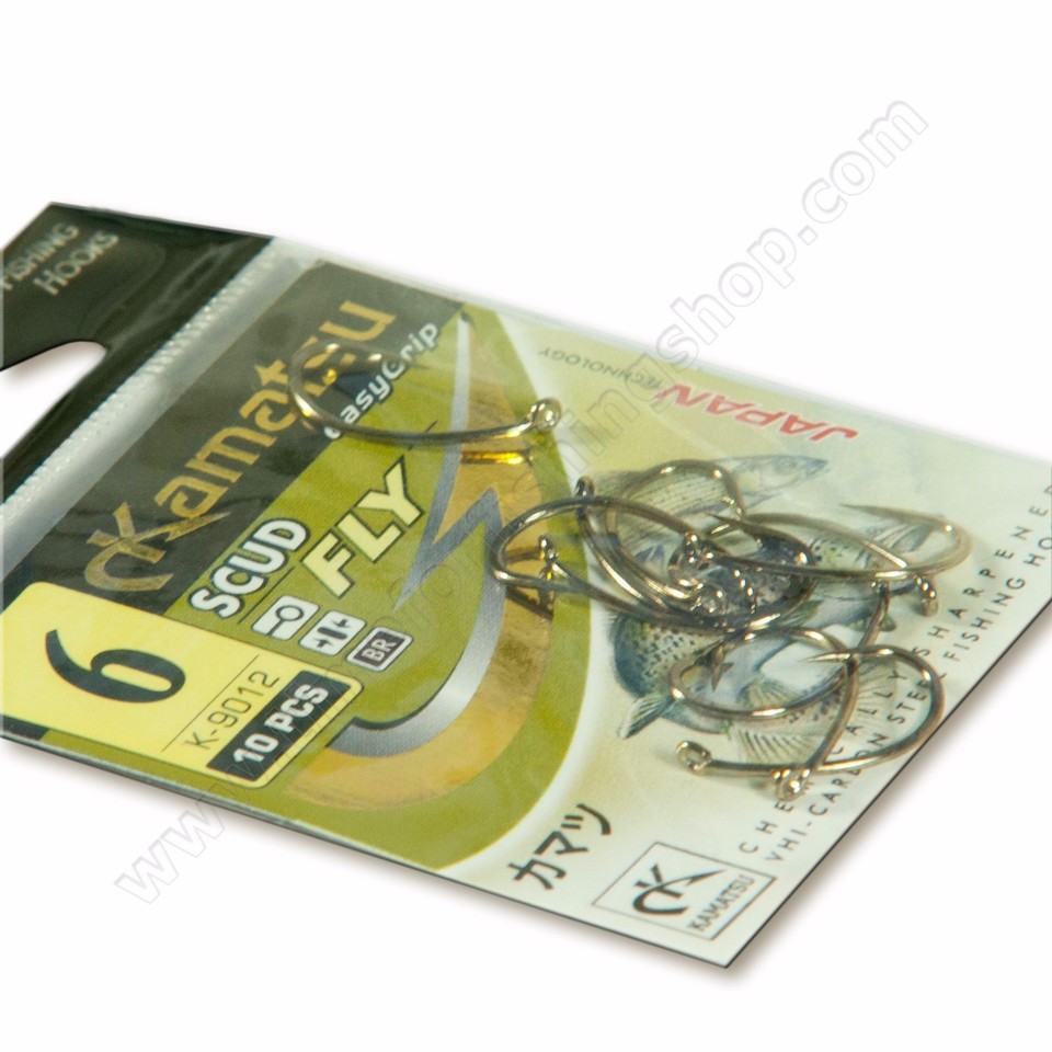 Fly Fishing Hooks Scud Buzzer Forged Brown Strong Tying Salmon Trout ...