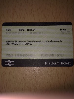 PLATFORM Ticket;. ( HIGH WYCOMBE, 99, ) N | eBay UK