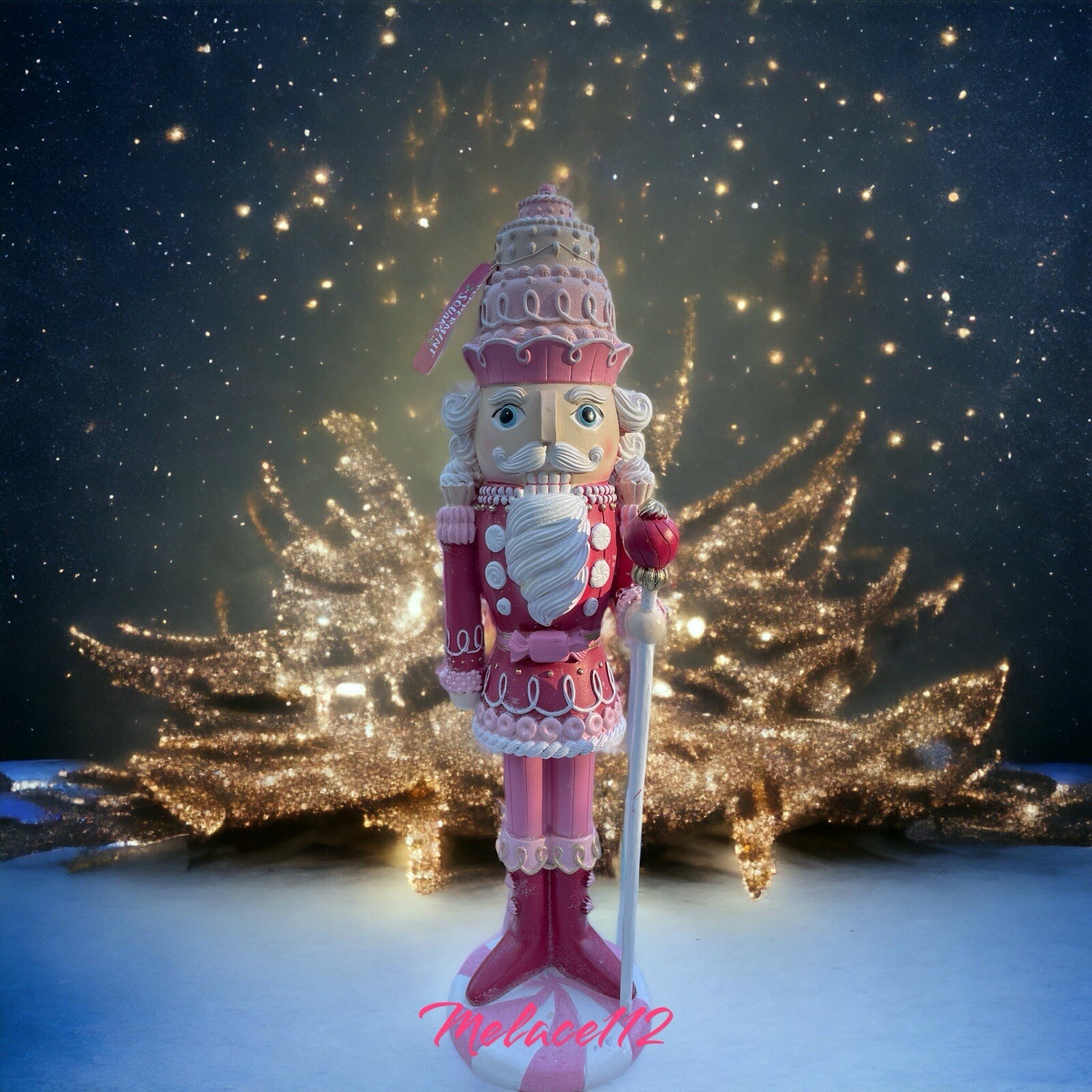 Large Pastel Cupcake Candy Nutcracker Christmas Decor Pink Red ...