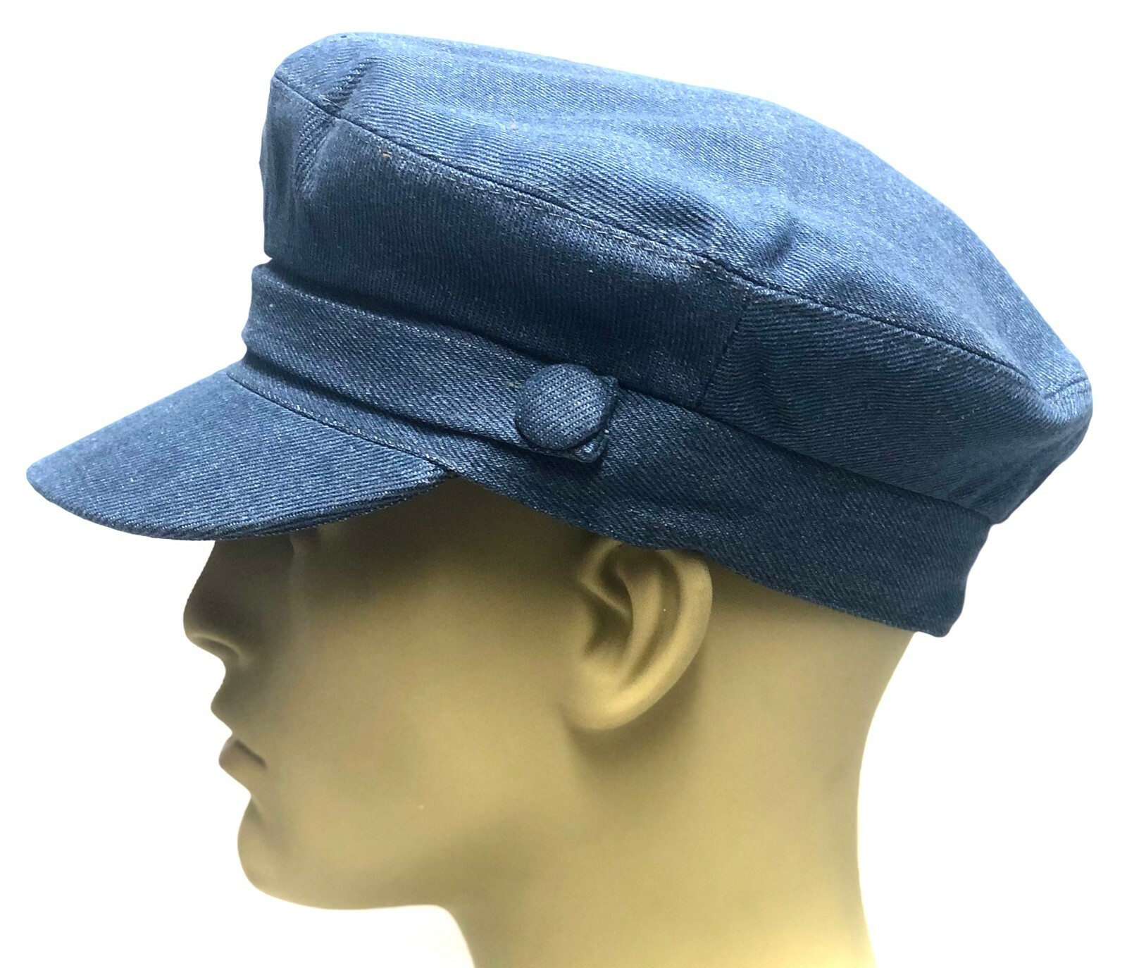 Fiddler Breton Cap Hat Blue Denim Greek Fisherman Sailor Barge Mens ...