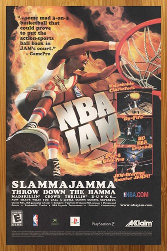 2003 NBA JAM PS2 Xbox Vintage Print Ad/Poster Basketball Video Game ...