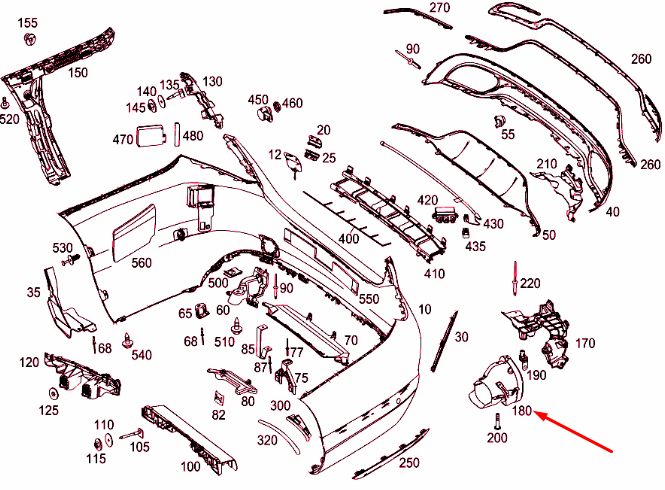 MERCEDES-BENZ C W205 Rechte Endrohrabdeckung A2054900827 NEUES ECHTES ...