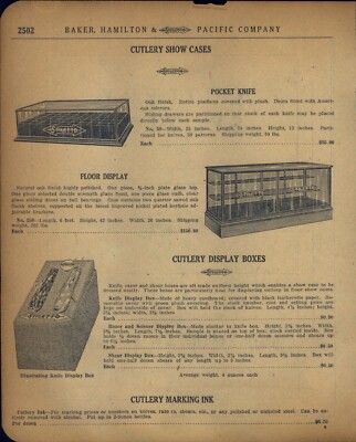 1920 PAPER AD Cutlery Show Case Pocket Knives Display Box Floor | eBay