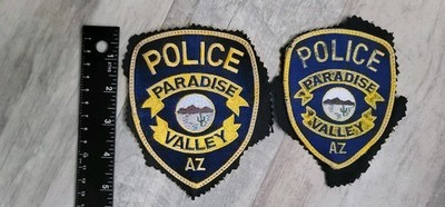 2 Paradise Valley Arizona Police Patches Gold Blue Desert View Uniform ...