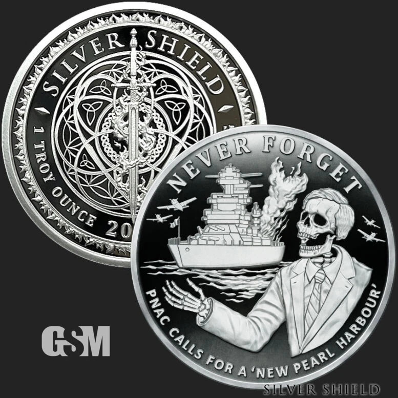 2021 1OZ PNAC NEW PEARL HARBOR PROOF - NEVER FORGET .999 PURE SILVER ...