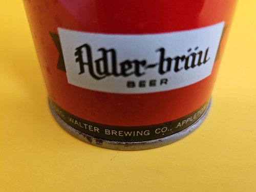 ADLER-BRAU S/S PULL TAB EMPTY BEER CAN NARROW SEAM GEO. WALTER BREWING ...