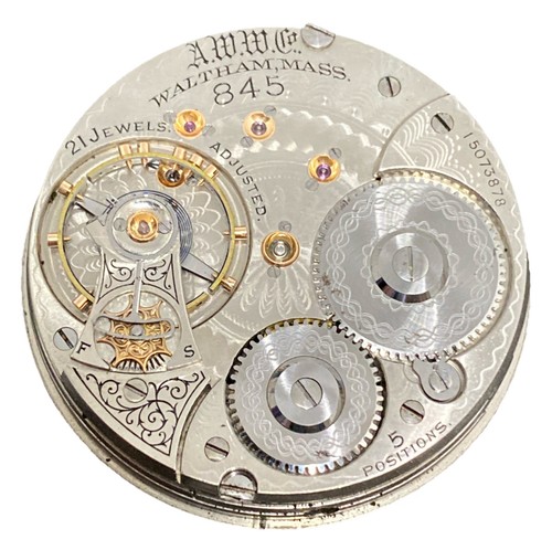 Waltham Grade 845 Pocket Watch Movement 21j Size 18s Mod 1892 OF ...
