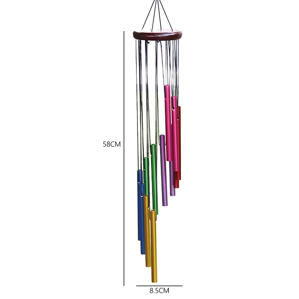 Metal Pipe Wind Chimes Bells 12 Metal Tubes with Hook Indoor and ...